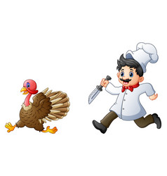 Cute chef boy with equipment elements Royalty Free Vector