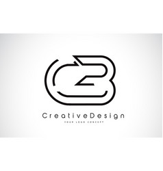 Cb c b grunge brush letter logo design in black Vector Image