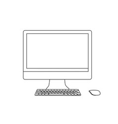 Line drawing a tablet device perspective view Vector Image