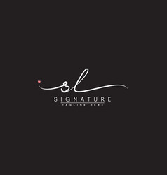 Initial letter sh logo - handwritten signature Vector Image