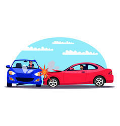 Car accident comic style Royalty Free Vector Image