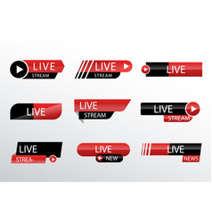 News headlines isolated icons tv channel live Vector Image