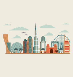 Travel emirates element collection of uae symbols Vector Image