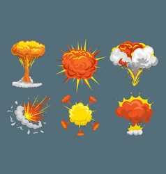 Cartoon explosion boom effect animation game Vector Image