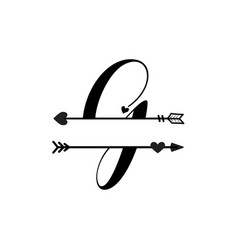 Initial a love monogram split letter isolated Vector Image