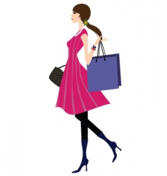 Fashion shopping girl Royalty Free Vector Image
