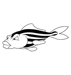Striped smiling fish Royalty Free Vector Image
