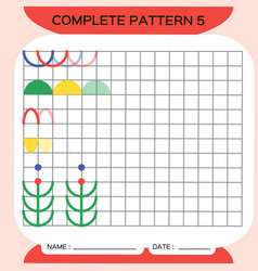 Repeat pattern square grid with colorful circles Vector Image