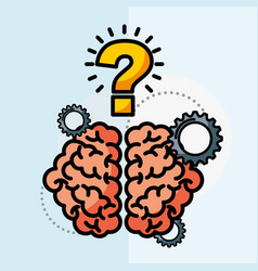 Problem solving concept cartoon brains Royalty Free Vector