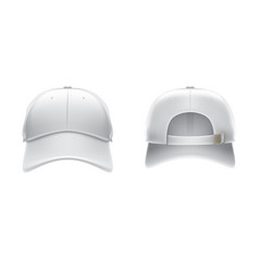 Cap mockup in front side and back views Royalty Free Vector