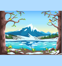 Spring landscape Royalty Free Vector Image - VectorStock