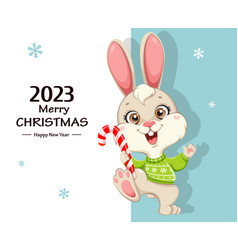 Cute rabbit cartoon character funny bunny Vector Image