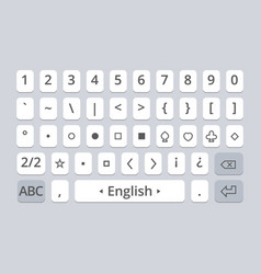 Smartphone keyboard alphabet buttons Royalty Free Vector