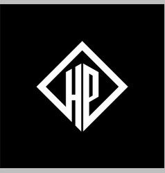Hp logo monogram with square rotate style design Vector Image
