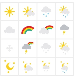Set cards with cute baby weather Royalty Free Vector Image