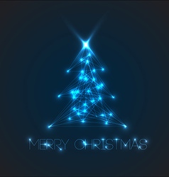 Christmas tree from digital electronic circuit Vector Image