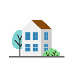 Small and big cartoon houses isolated set Vector Image