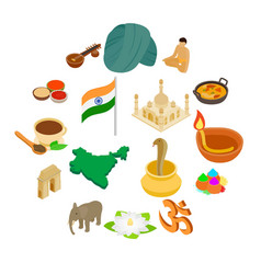 India icons cartoon Royalty Free Vector Image - VectorStock