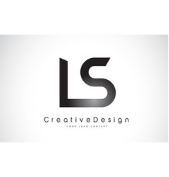 Ls l s letter logo design with swoosh and black Vector Image
