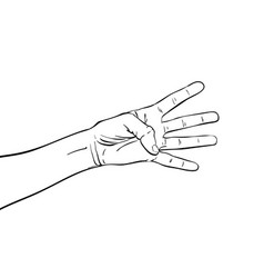 Human cartoon hand showing one finger Royalty Free Vector