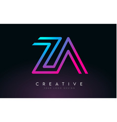 Za z a letter modern logo design with yellow Vector Image