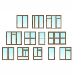 Traditional wooden window isolated Royalty Free Vector Image