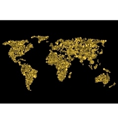 Golden world map Royalty Free Vector Image - VectorStock